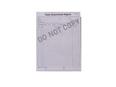 Daily Occurrence Report Book - Customisable - 10 Packs